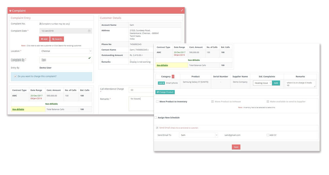 Logging in a Complaint - Sales2Service