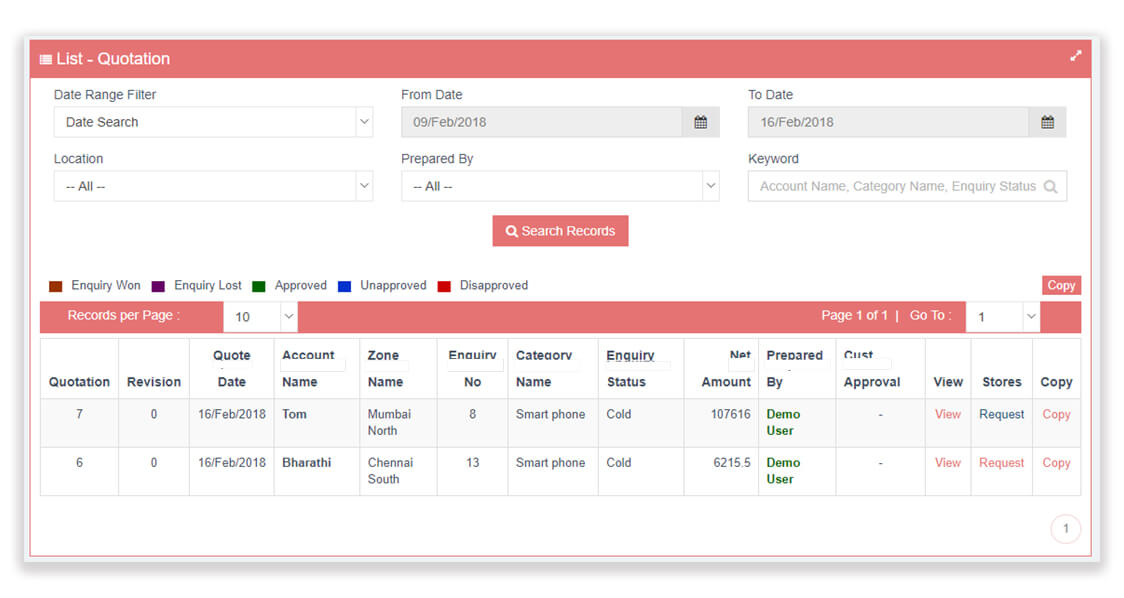 Building Store Requests for Demo Products - Sales2Service