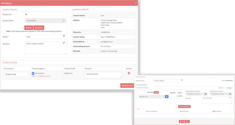 Manage Sales Enquiries - Sales2Service